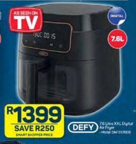 DEFY 76 Litre XXL Digital Air Fryer offer at Pick n Pay