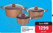 Bennett read 6-piece copper and rock pot set 438927-per set offer at Makro