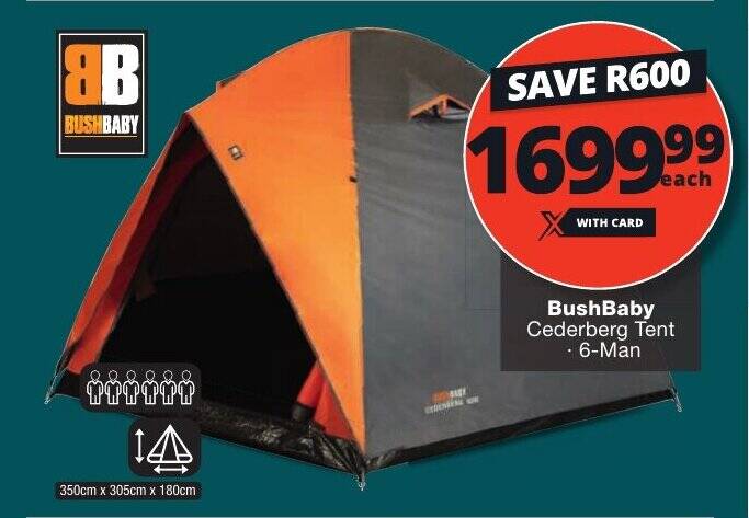 Bush Baby Cederberg Tent 6-Man offer at Checkers