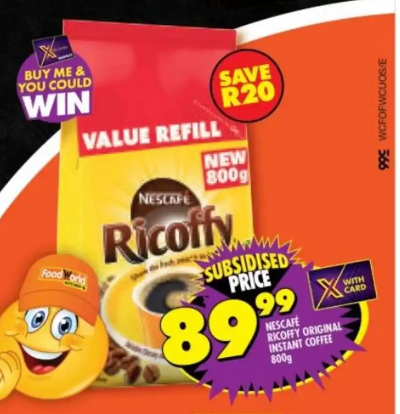 NESCAFÉ RICOFFY ORIGINAL INSTANT COFFEE 800g offer at Shoprite