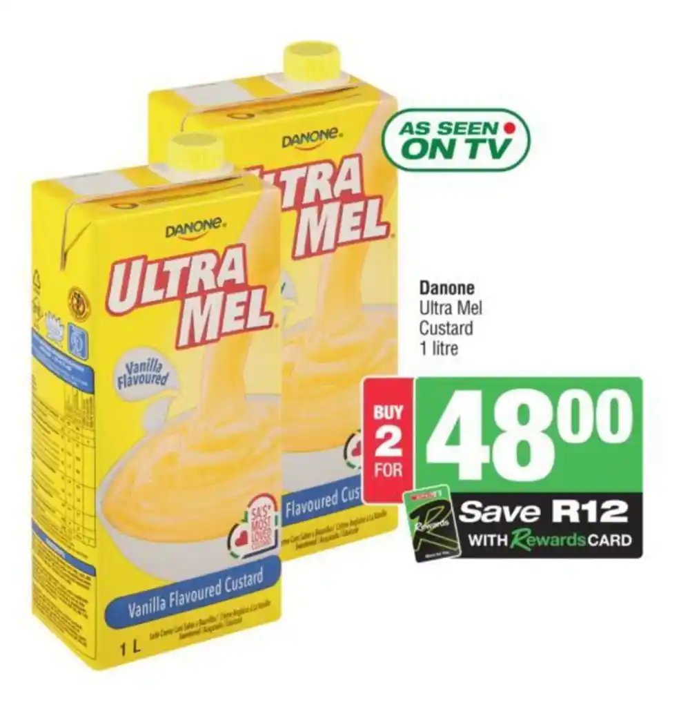 Danone Ultra Mel Custard 1 litre offer at Spar