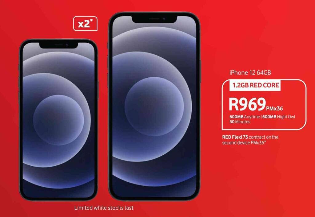 iPhone 12 64GB, 1.2GB RED CORE offer at Makro