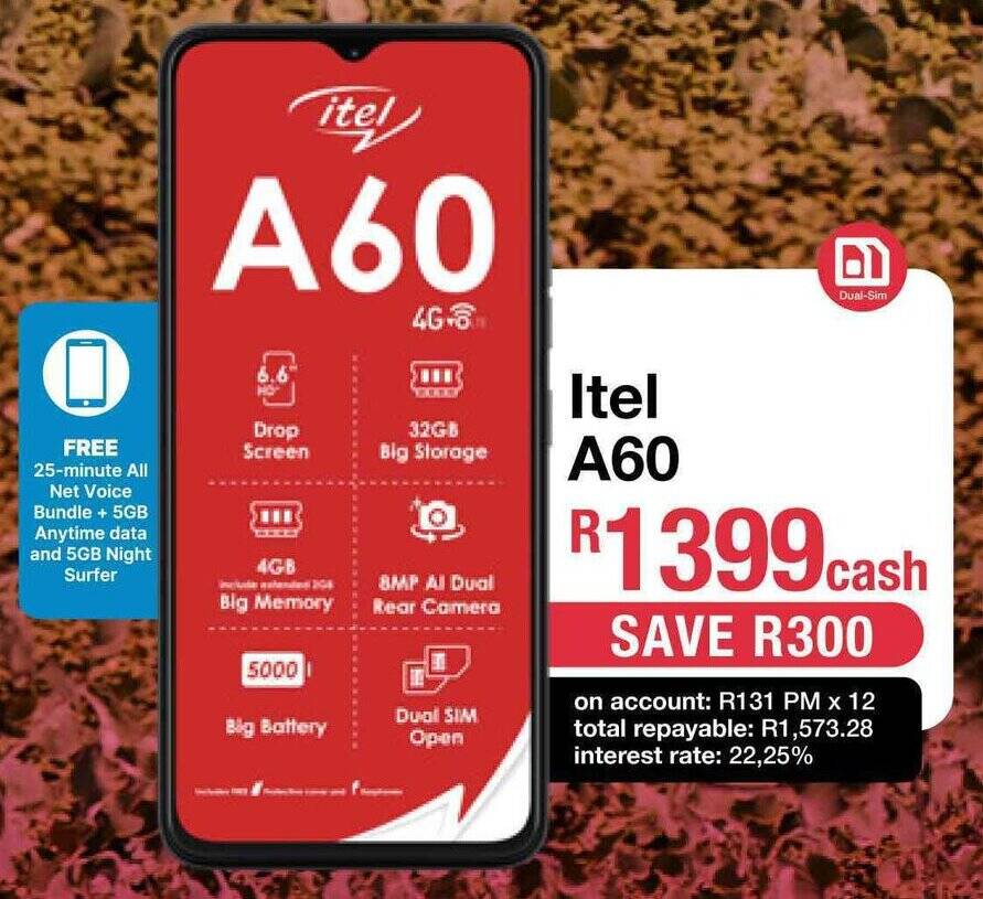 Itel A60 offer at MRP