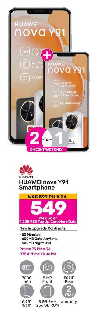 HUAWEI nova Y91 Smartphone CONTRACT offer at Game