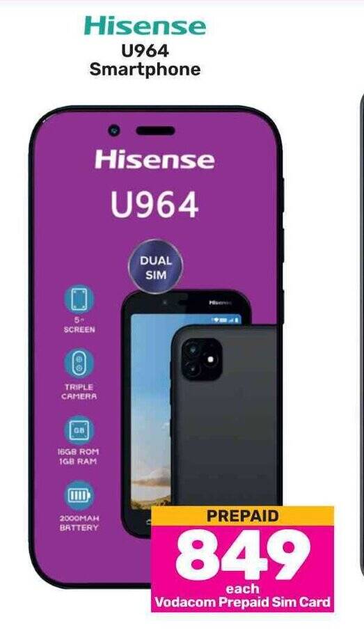 Hisense U964 Smartphone PREPAID offer at Game