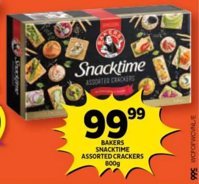 BAKERS SNACKTIME ASSORTED CRACKERS 800g offer at Shoprite