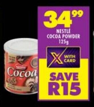 NESTLE COCOA POWDER 125g offer at Shoprite
