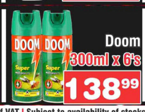 Doom 300ml x 6's offer at Advance Cash n Carry