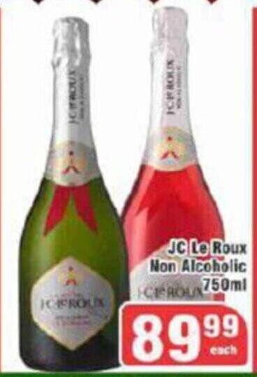 JC Le Roux Non Alcoholic 750ml offer at Big Save