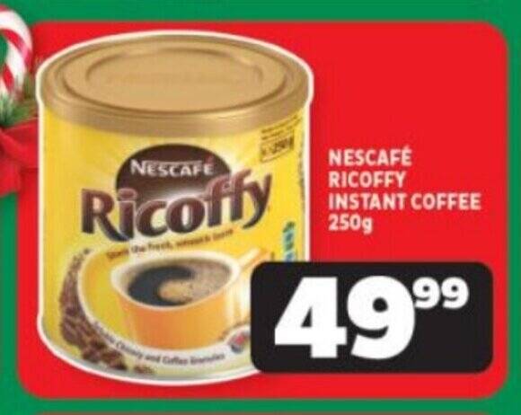NESCAFÉ RICOFFY INSTANT COFFEE 250g offer at Usave