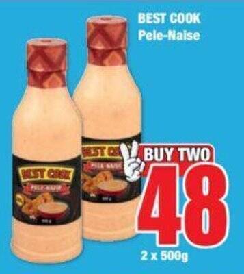 BEST COOK Pele-Naise 2x500g offer at Boxer