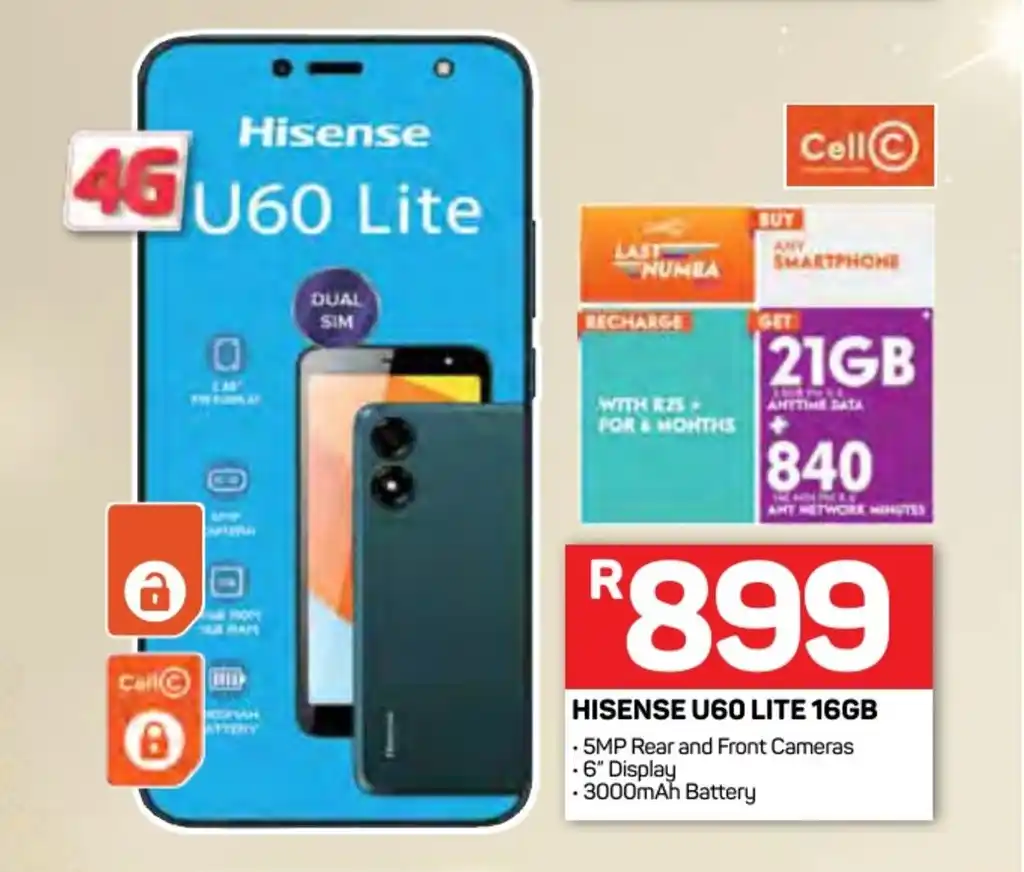 HISENSE U60 LITE 16GB offer at Pick n Pay Hypermarket