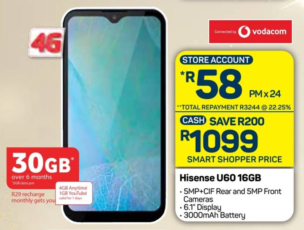 Hisense U60 16GB offer at Pick n Pay Hypermarket