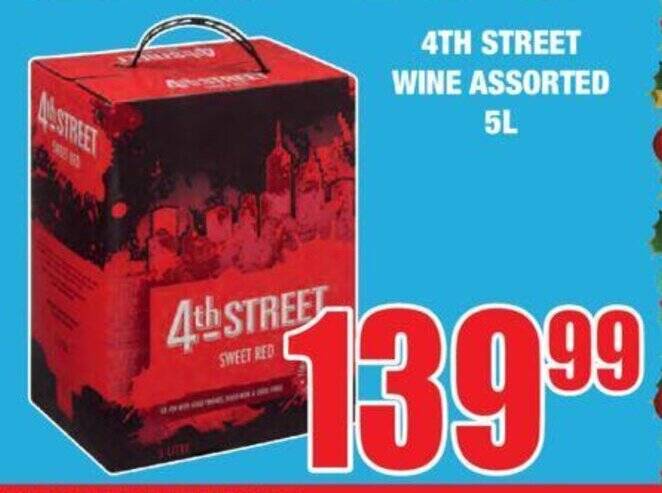 4TH STREET WINE ASSORTED 5L offer at Boxer Liquors