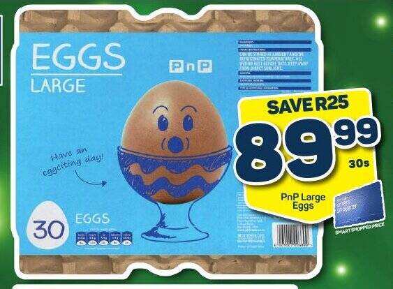 PnP Large Eggs 30s offer at Pick n Pay