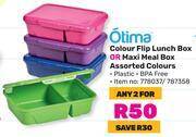 Otima colour flip lunch box or maxi meal box assorted colours-for any 2 ...