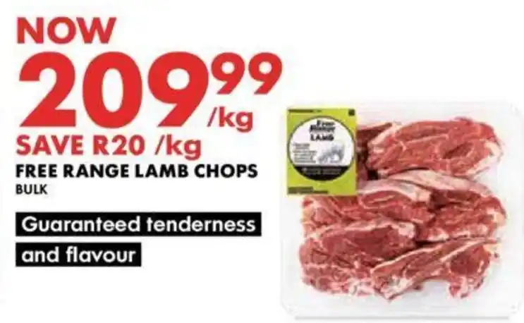 FREE RANGE LAMB CHOPS BULK offer at Woolworths