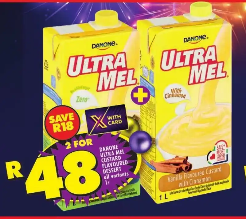 DANONE ULTRA MEL CUSTARD FLAVOURED DESSERT all variants 1L offer at ...