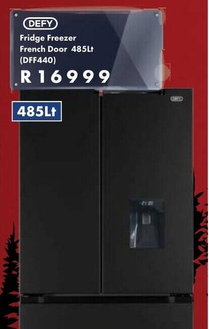 DEFY Fridge Freezer French Door 485Lt offer at President Hyper
