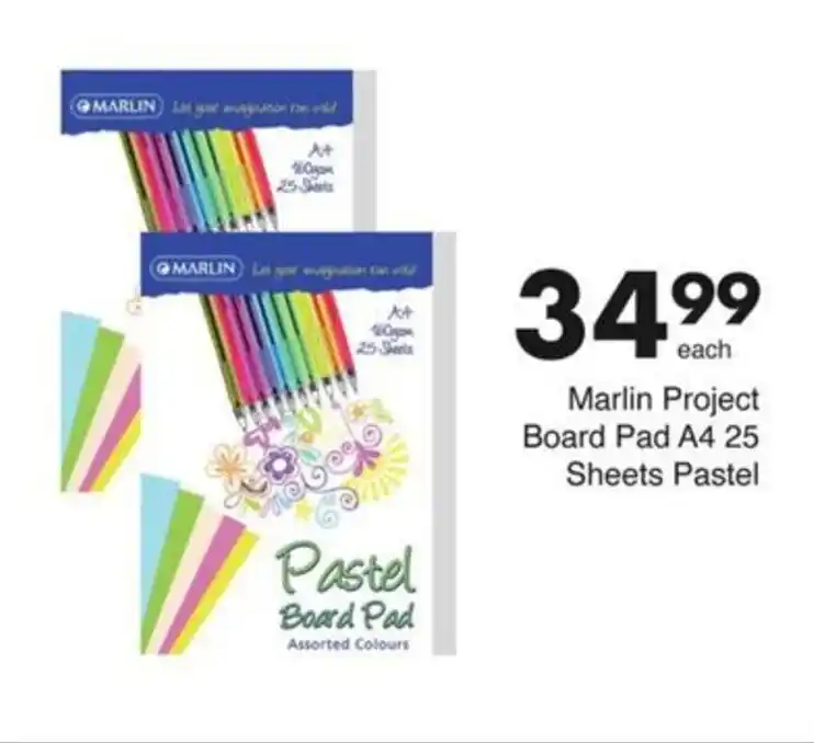 Marlin Project Board Pad A4 25 Sheets Pastel offer at Save