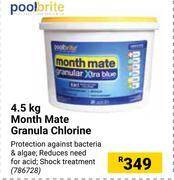 Pool brite 4.5kg month mate granula chlorine offer at Builders Warehouse