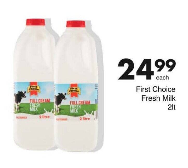 First Choice Fresh Milk 2lt offer at Save