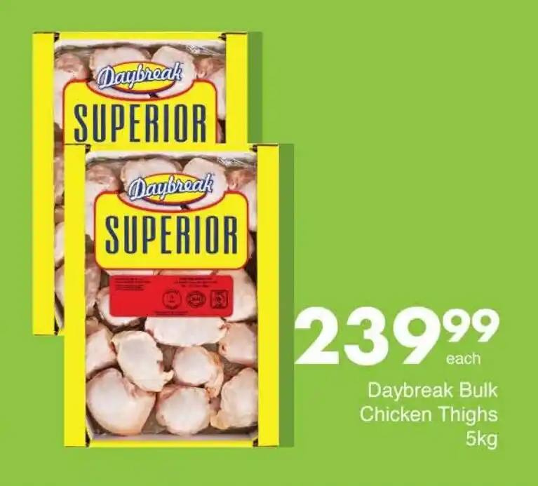 Daybreak Bulk Chicken Thighs 5kg offer at Save
