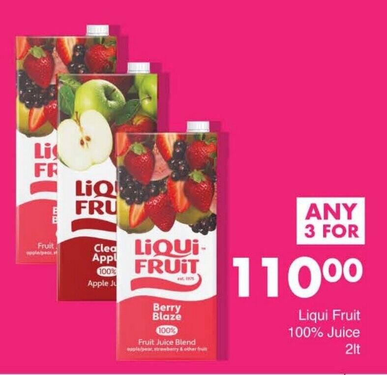 Liqui Fruit 100% Juice 2lt offer at Save