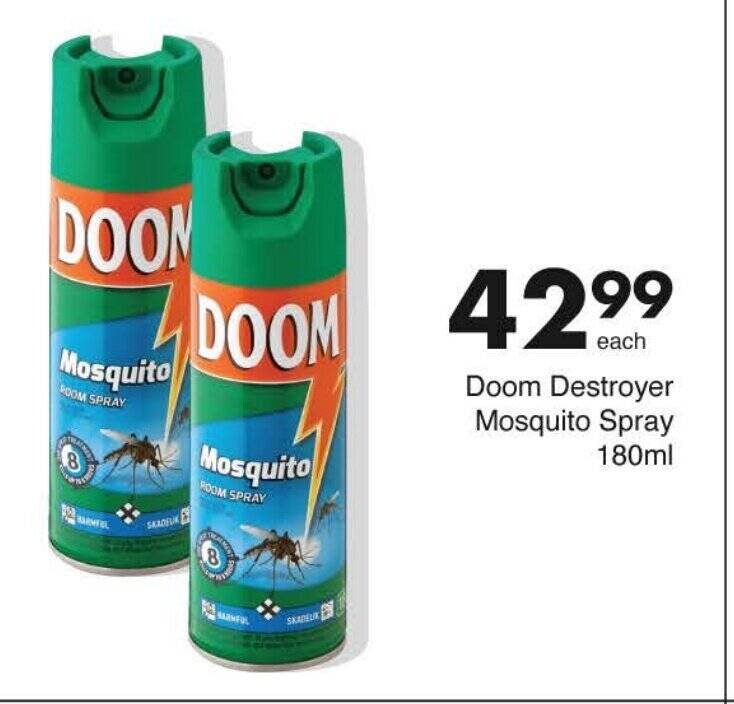 Doom Destroyer Mosquito Spray 180ml offer at Save
