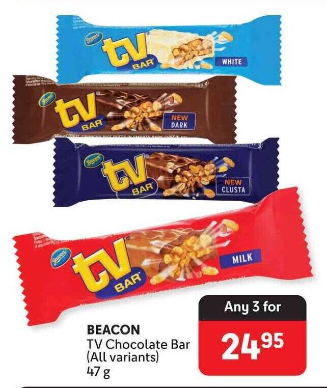 BEACON TV Chocolate Bar (All variants) 47g offer at Makro