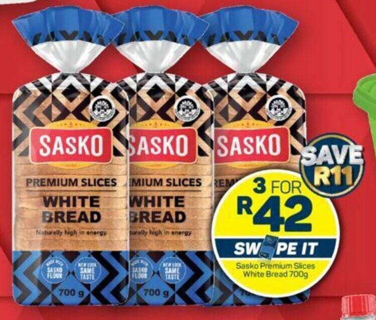 Sasko Premium Slices White Bread 700g offer at Pick n Pay