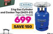 Cadac 3kg gas cylinder & cooker top 5431-21 offer at Game