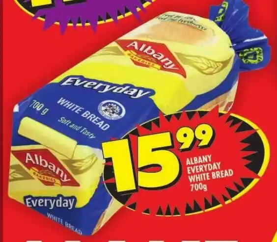 ALBANY EVERYDAY WHITE BREAD 700g offer at Shoprite