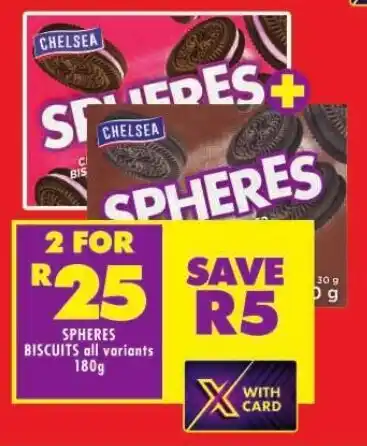 SPHERES BISCUITS all variants 180g offer at Shoprite