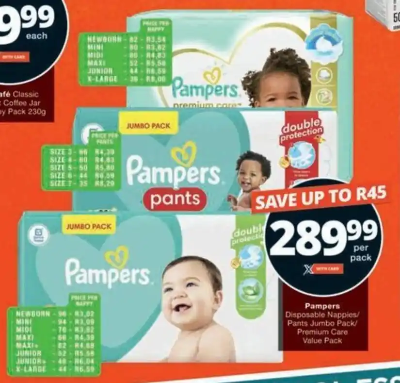 Pampers Disposable Nappies/ Pants Jumbo Pack/ Premium Care Value Pack ...