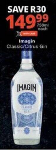 Imagin Classic/Citrus Gin offer at Checkers