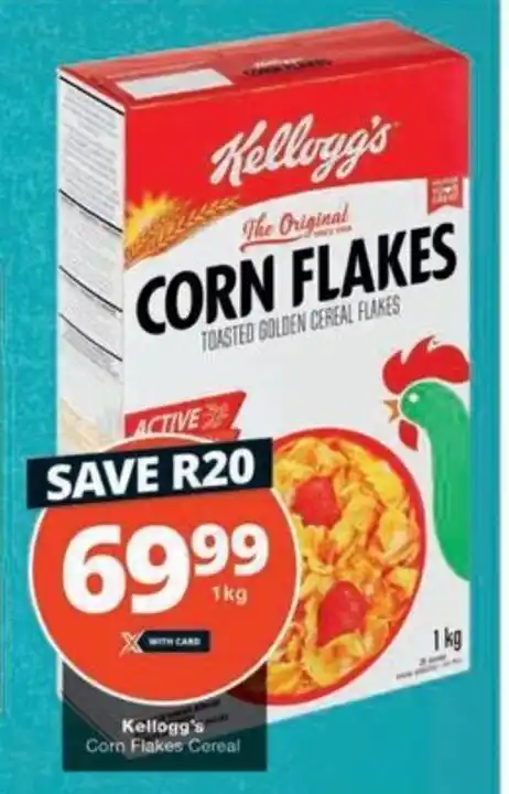 Kellogg's Corn Flakes Cereal 1kg offer at Checkers