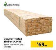 York timbers cca h2 treated timber sa pine-each offer at Builders Warehouse