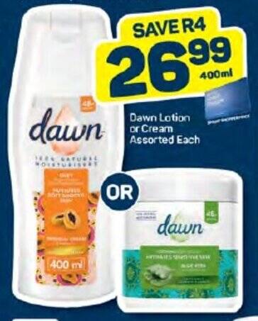 Dawn Lotion or Cream Assorted Each offer at Pick n Pay