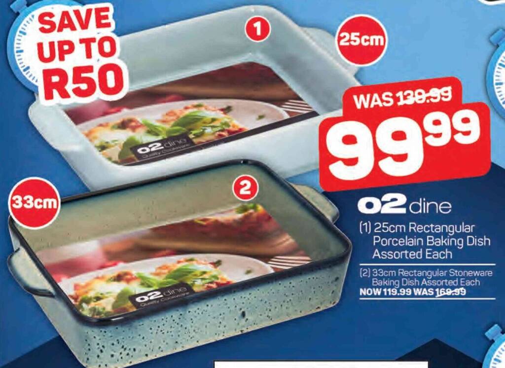 O2 Dine 25cm Rectangular Porcelain Baking Dish Assorted Each offer at ...