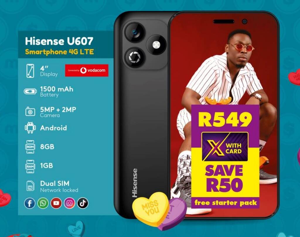 Hisense U607 Smartphone 4G LTE offer at Shoprite
