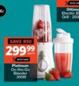 Platinum On-the-Go Blender -300W offer at Checkers