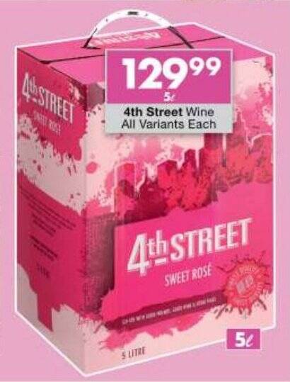 4th Street Wine All Variants Each 5L offer at President Hyper
