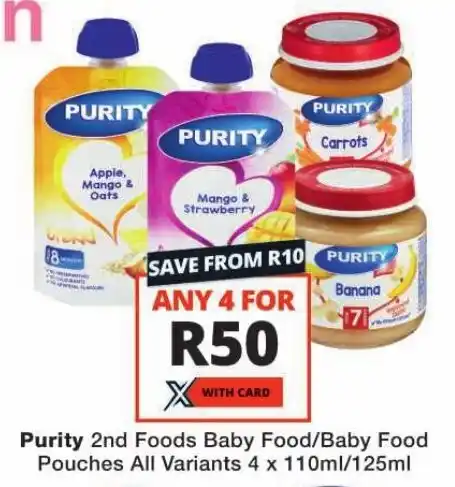 Purity 2nd Foods Baby Food/Baby Food Pouches All Variants 4 x 110ml ...