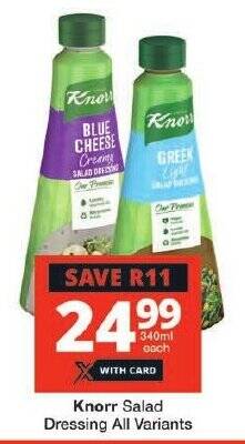Knorr Salad Dressing All Variants offer at Checkers