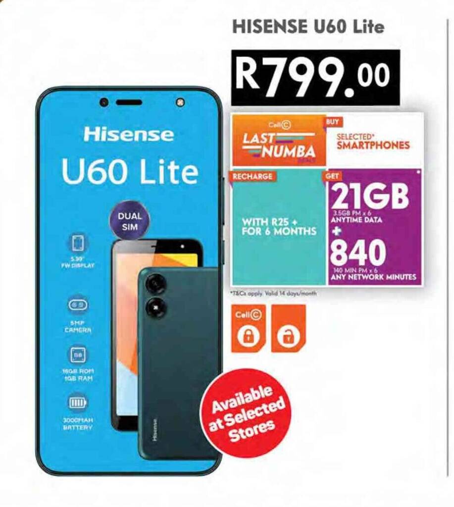 HISENSE U60 Lite offer at Pick n Pay