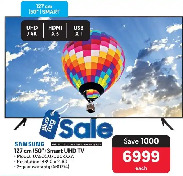 SAMSUNG 127cm (50") Smart UHD TV offer at Makro