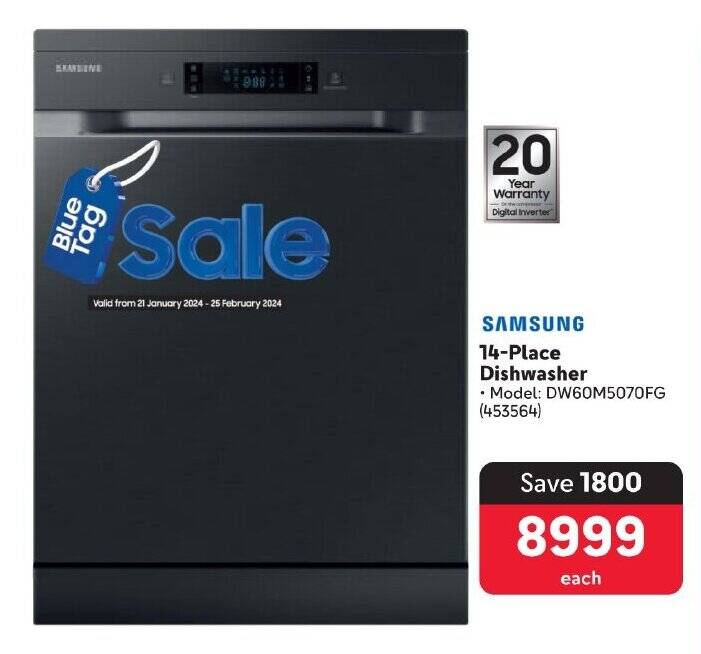 SAMSUNG 14-Place Dishwasher offer at Makro