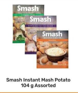 Smash Instant Mash Potato 104g Assorted offer at Game