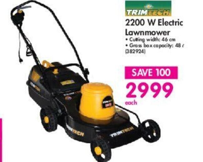 Trimtech 2200W Electric Lawnmower offer at Makro